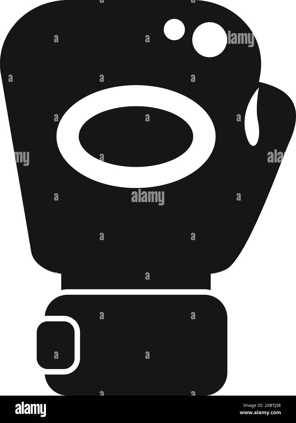 Black boxing glove for punching in boxing match isolated on white ...