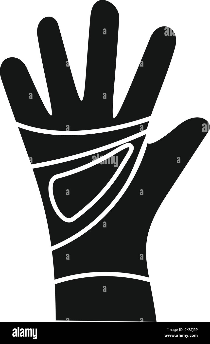 Black and white silhouette of an injured hand wearing a wrist support ...