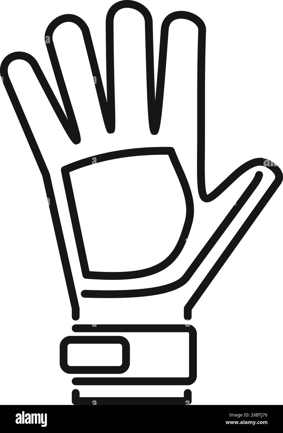 Goalkeeper glove icon in outline style illustrating sport protection ...