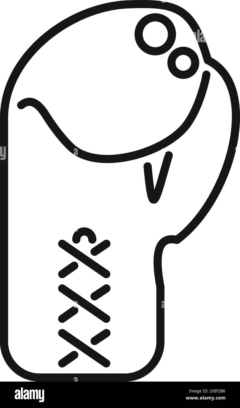 Line drawing of stitches sewn up after a surgery by a professional ...