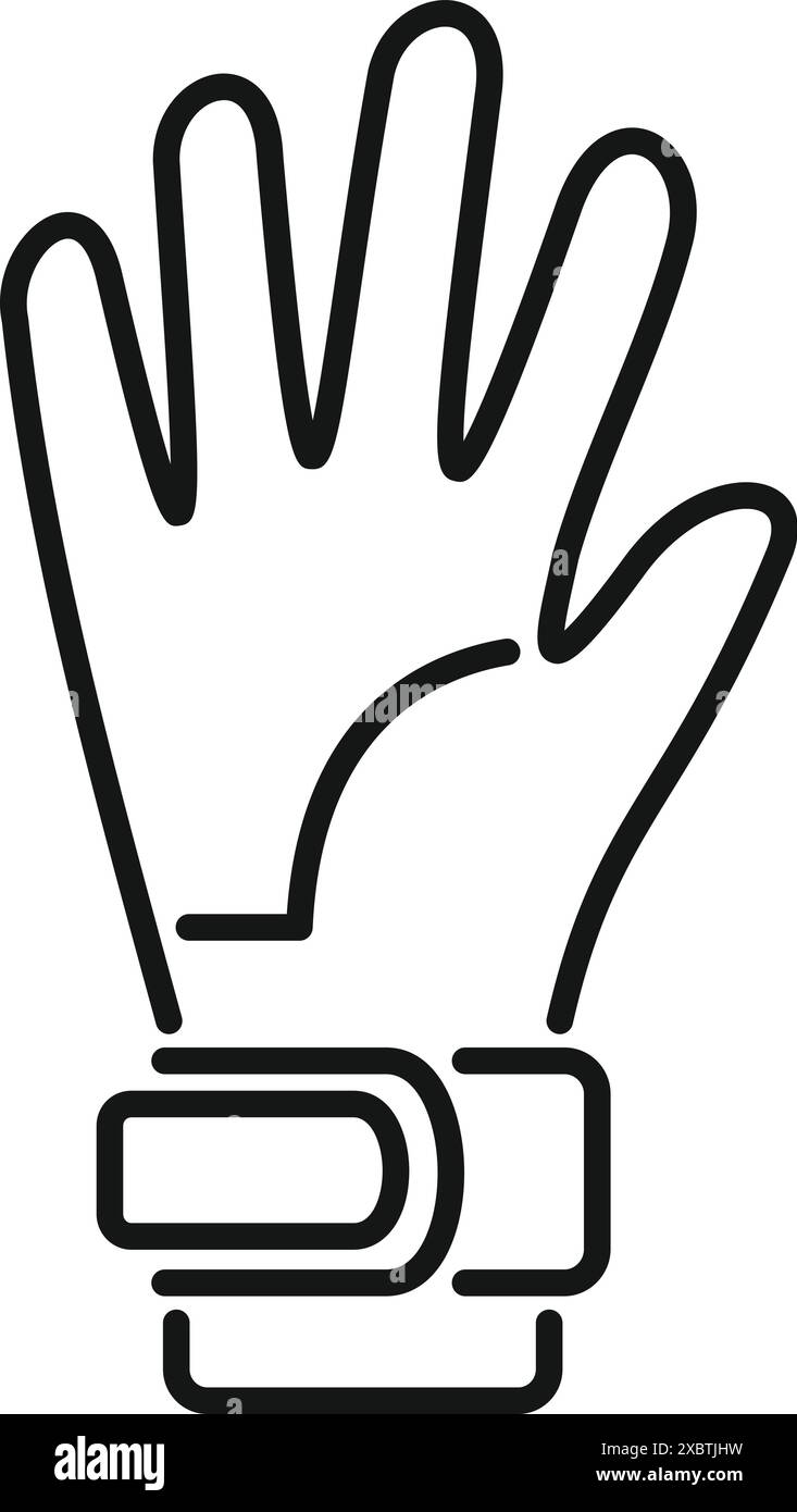 Line drawing of a goalkeeper wearing a protective glove, emphasizing ...
