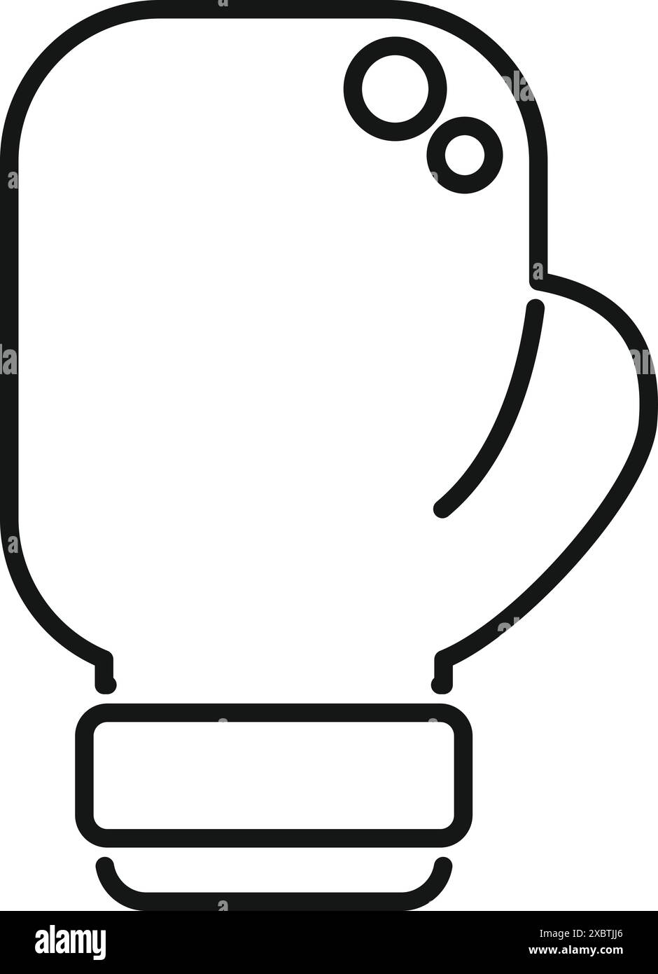 Simple line art of a boxing glove representing fighting sport equipment ...