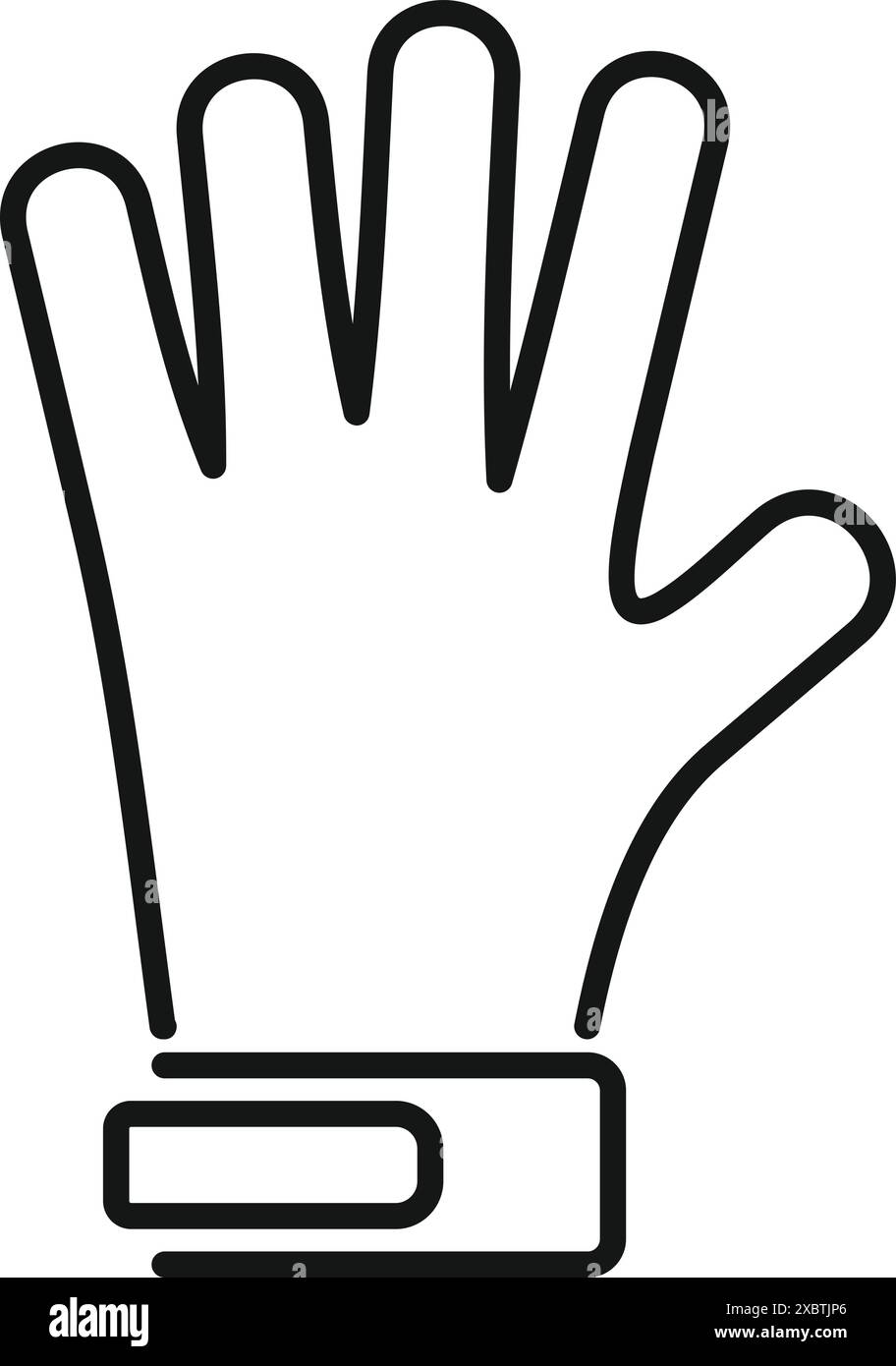 Simple line drawing of a protective glove, ideal for safety and work ...