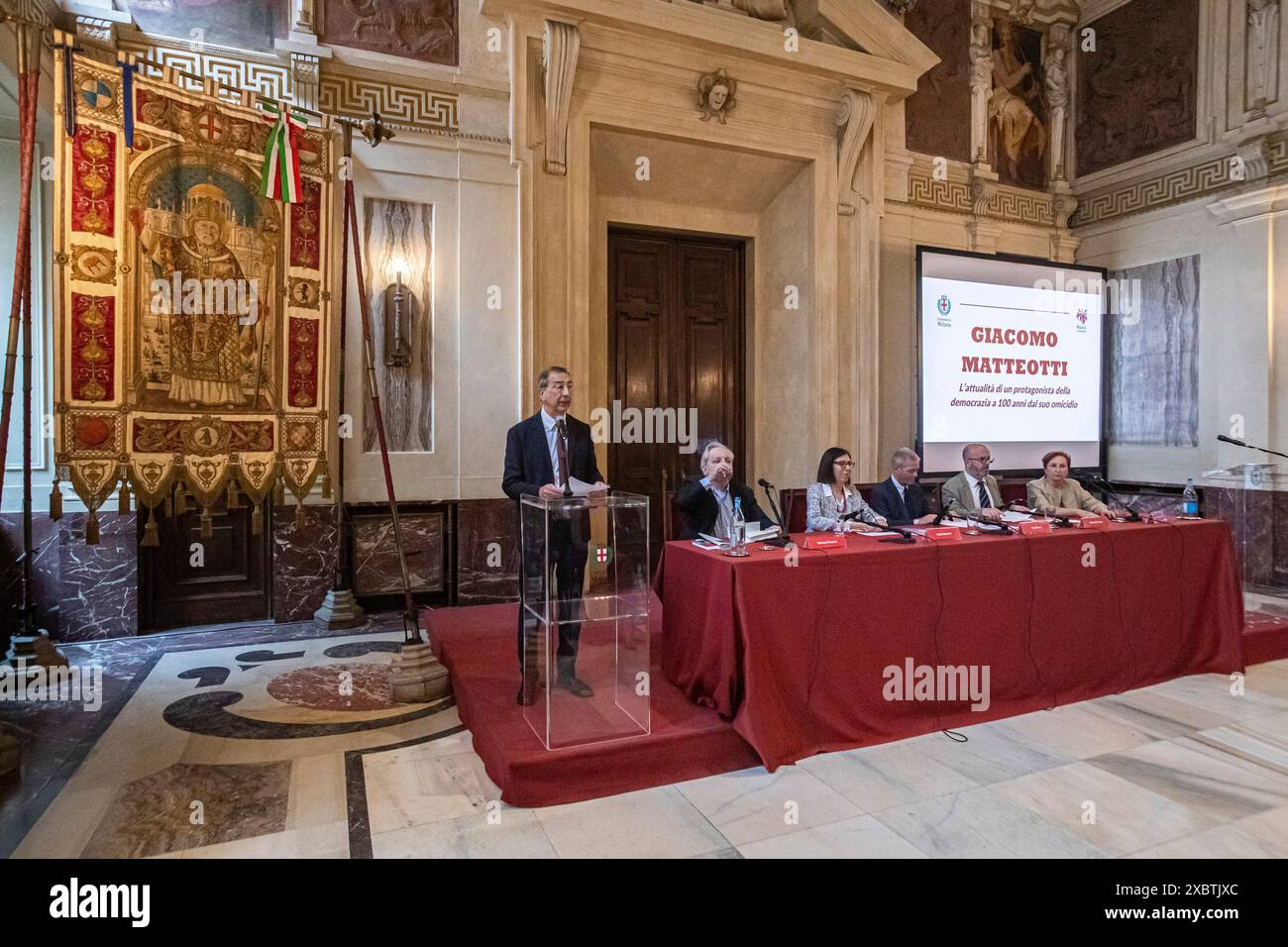 Milano, Italia. 13th June, 2024. Da sinistra verso destra Beppe Sala ...