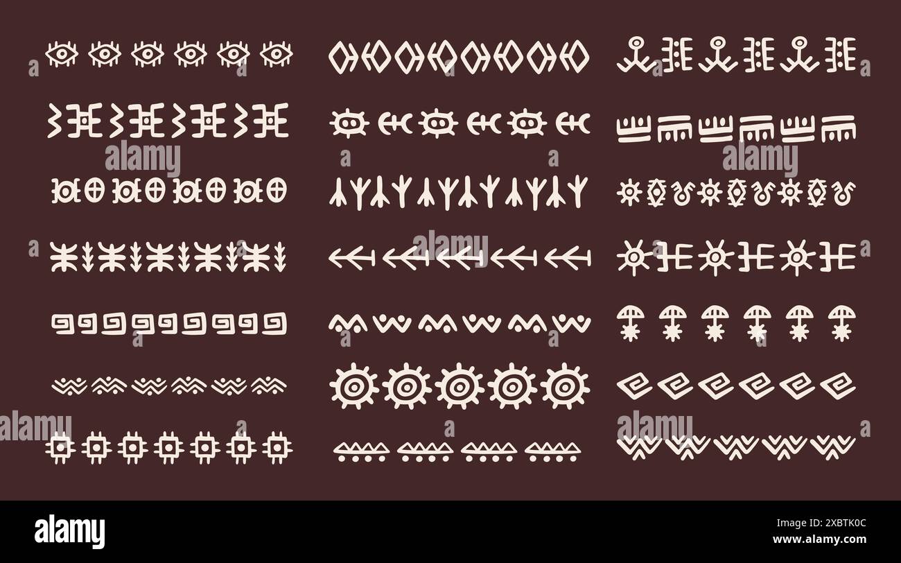Abstract African tribal borders geometric strokes Stock Vector Image ...