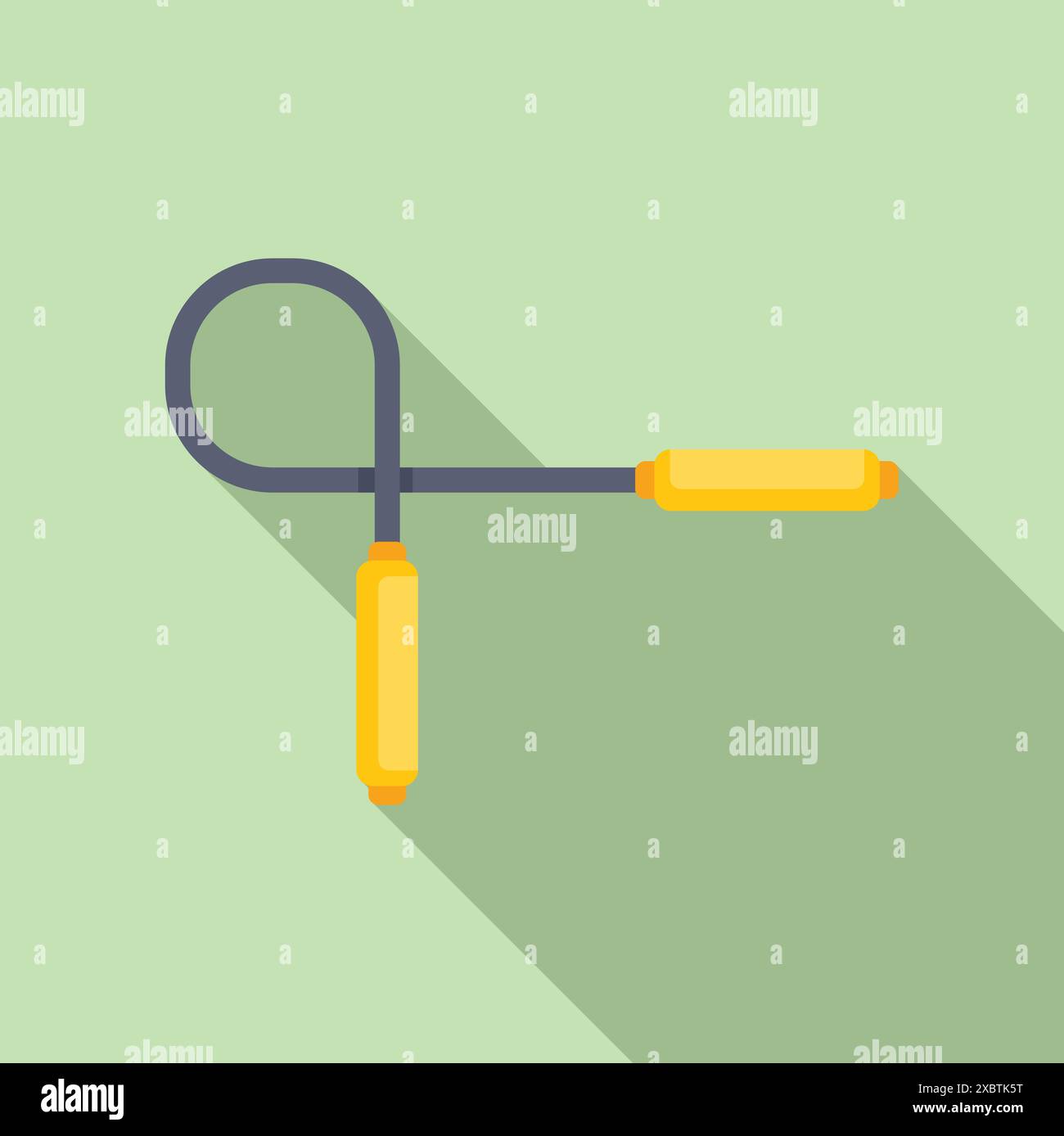 Skipping rope lying on green background with shadow Stock Vector Image ...