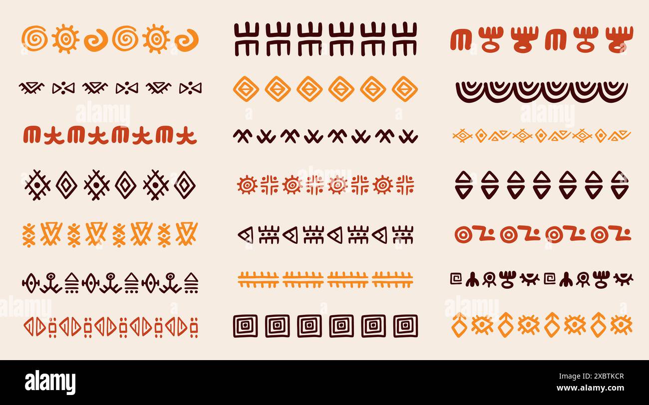 Abstract African tribal borders geometric strokes Stock Vector Image ...