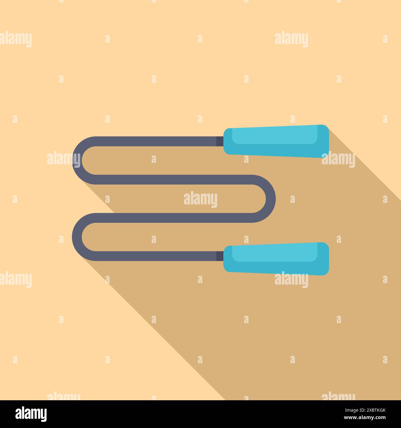 Skipping rope icon, flat style, isolated on a light brown background ...