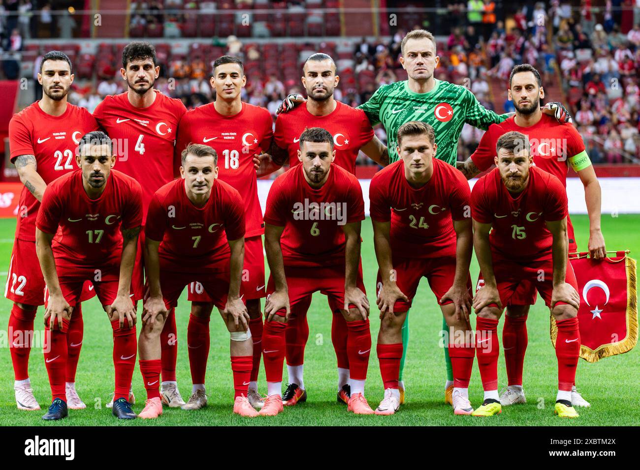 Team of Turkey pose for a group photo during the friendly match before ...