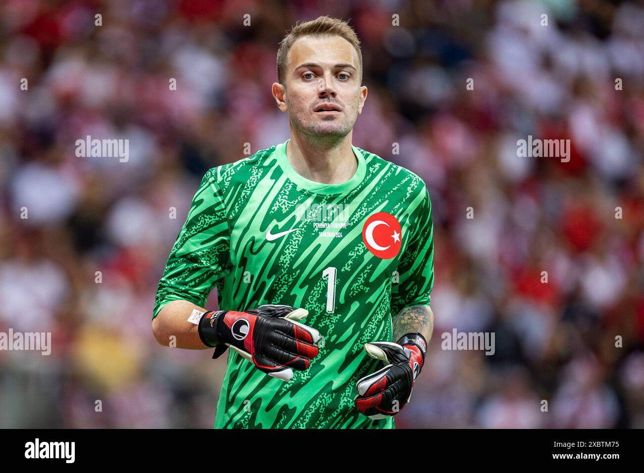 Mert Gunok of Turkey seen in action during the friendly match before the UEFA EURO 2024 between ...