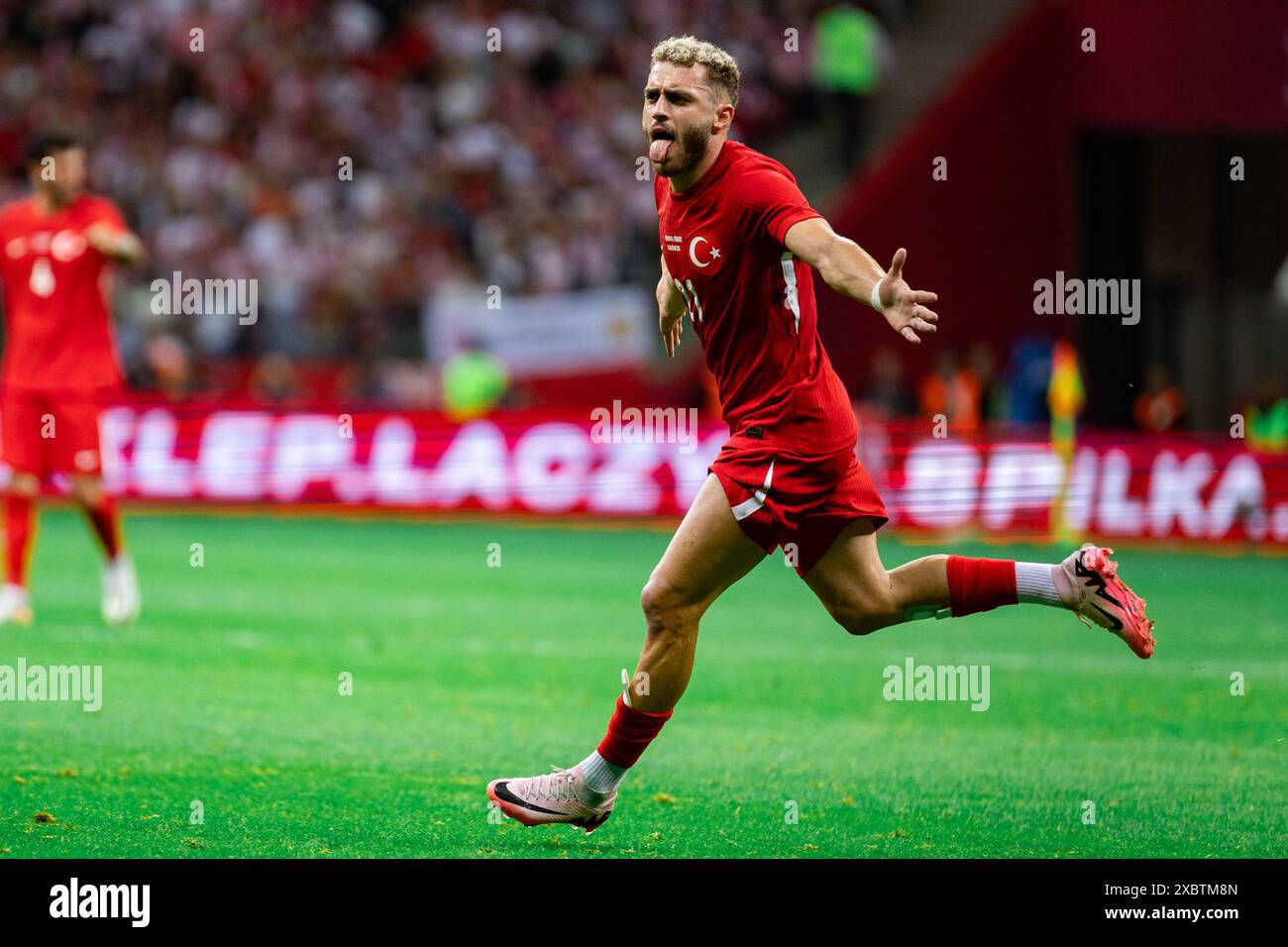 Baris Alper Yilmaz of Turkey celebrates a goal during the friendly ...