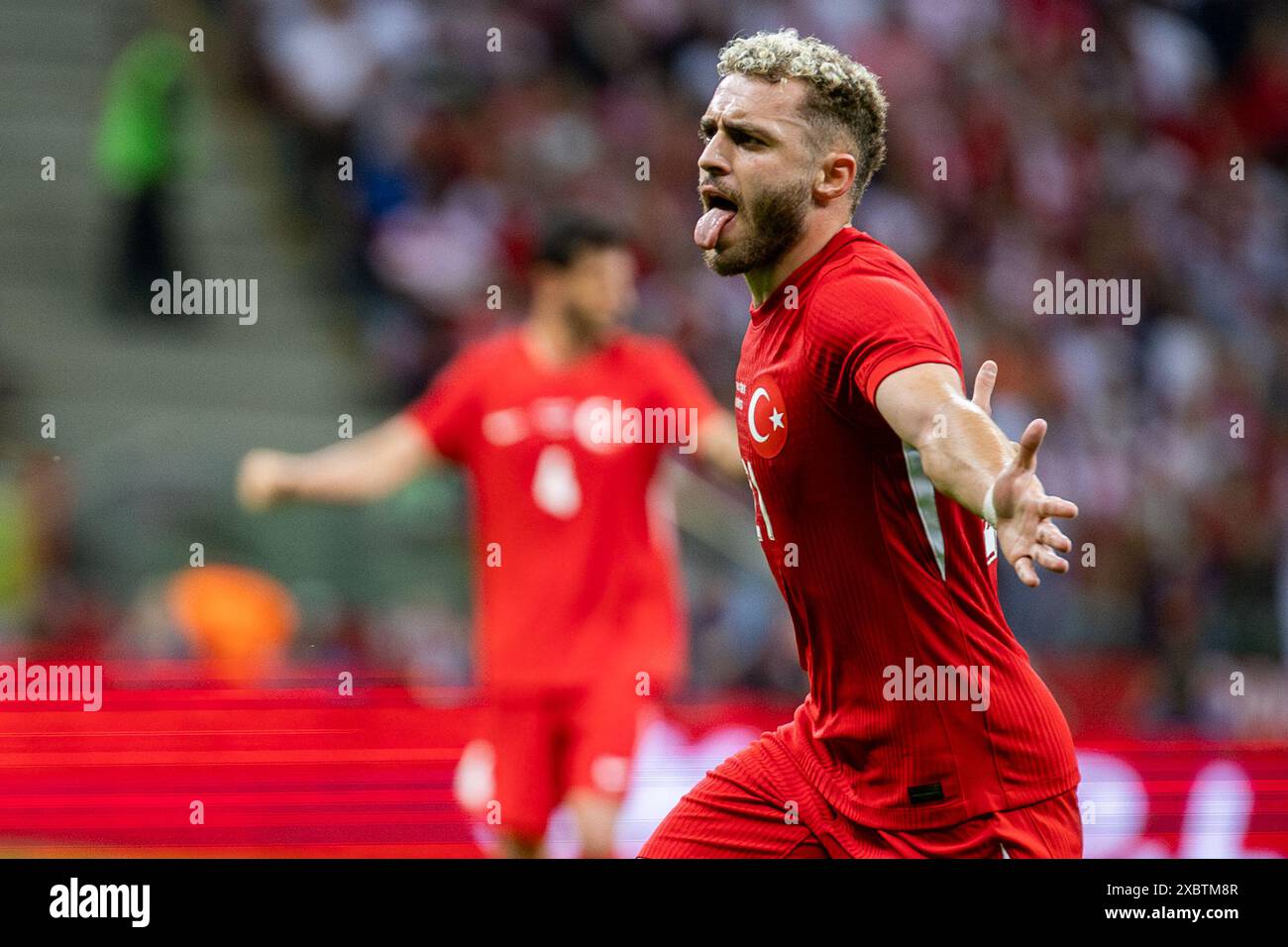 Baris Alper Yilmaz of Turkey celebrates a goal during the friendly ...