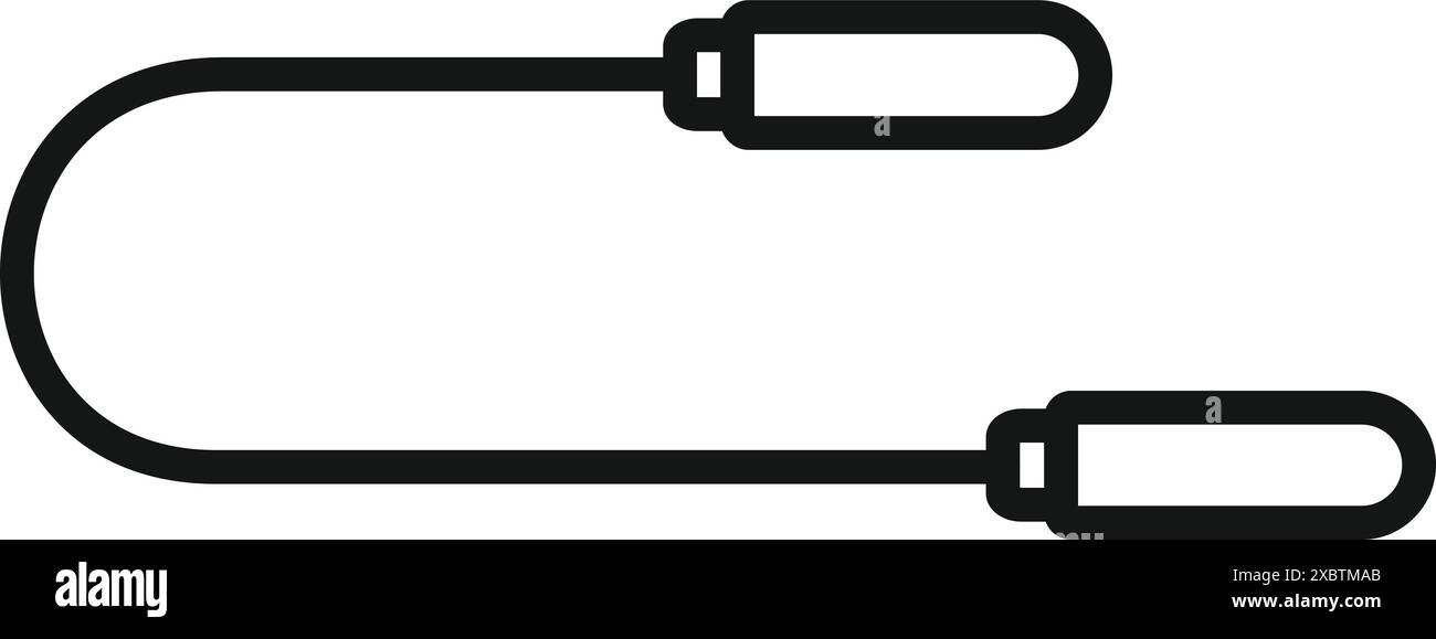 Simple line icon of a skipping rope, suggesting activities like ...