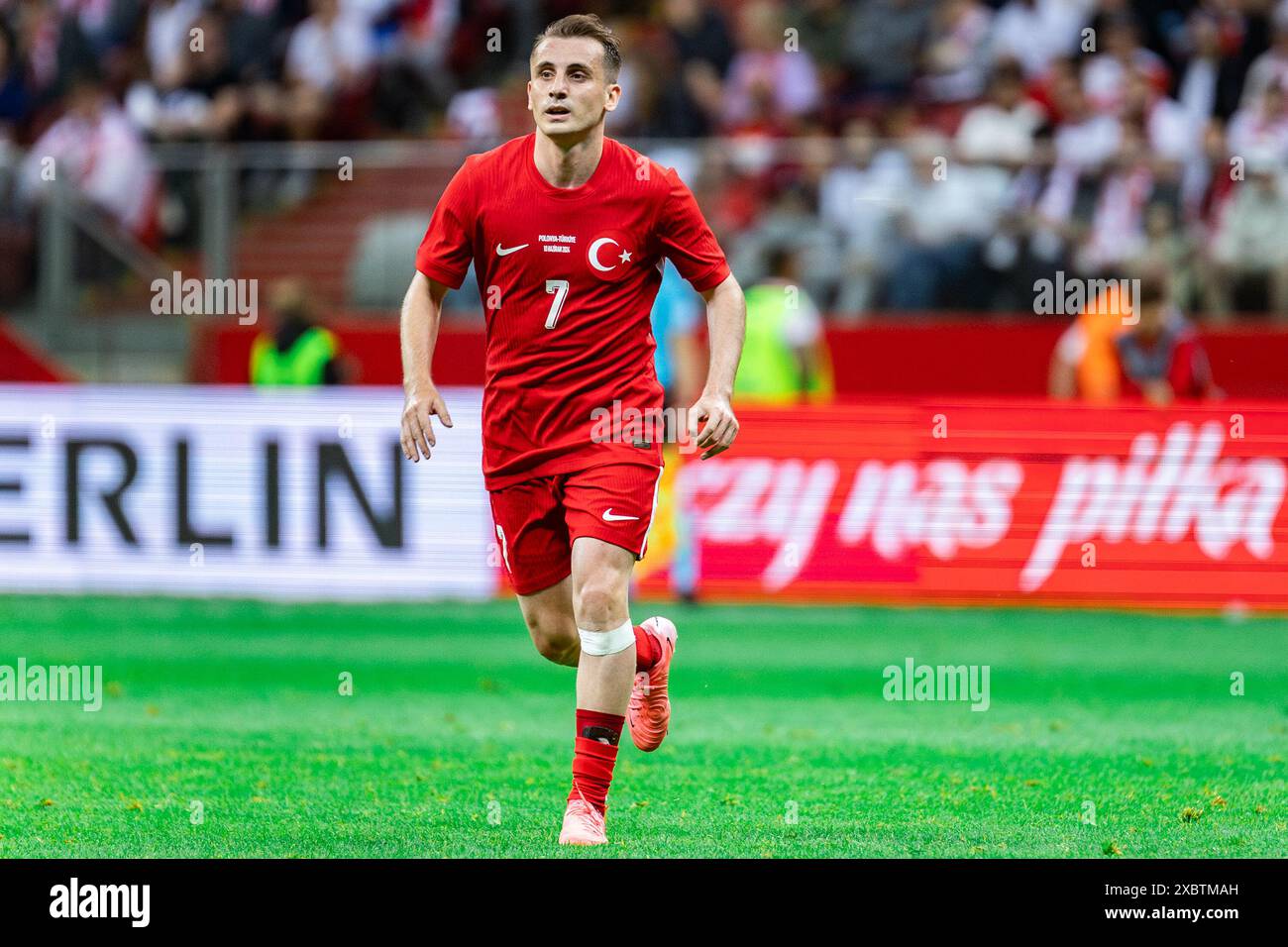 Kerem Akturkoglu of Turkey seen in action during the friendly match before the UEFA EURO 2024 ...