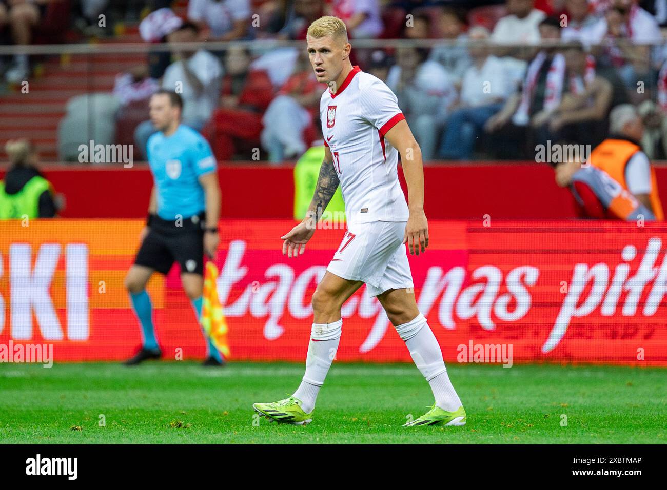 Damian Szymanski of Poland seen in action during the friendly match before the UEFA EURO 2024 ...