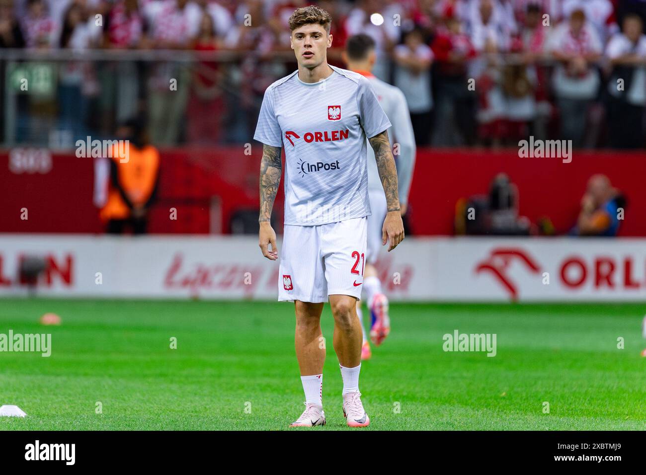 Nicola Zalewski of Poland seen during the friendly match before the ...