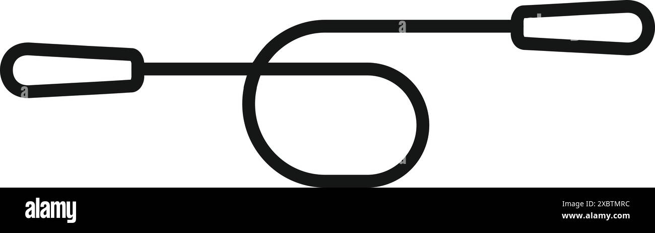 Simple line drawing of a skipping rope, perfect for representing ...