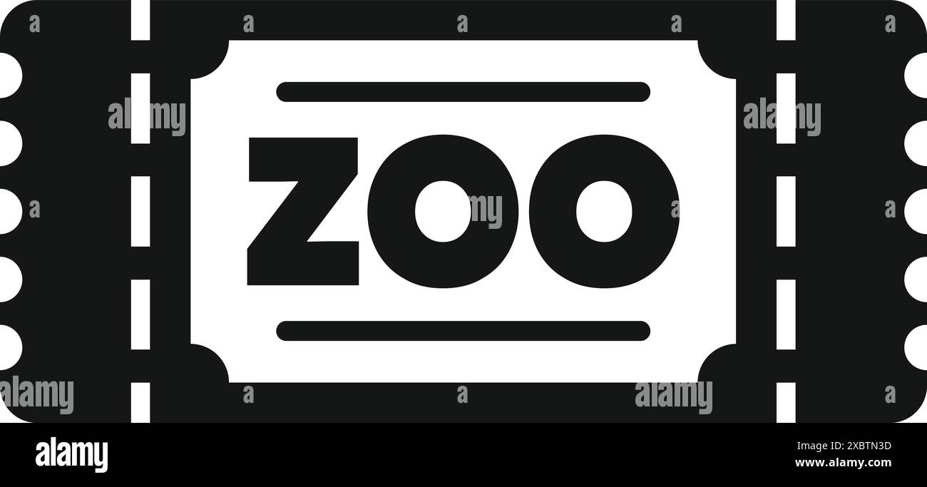 Simple icon of a zoo ticket granting admission to a wildlife park Stock ...