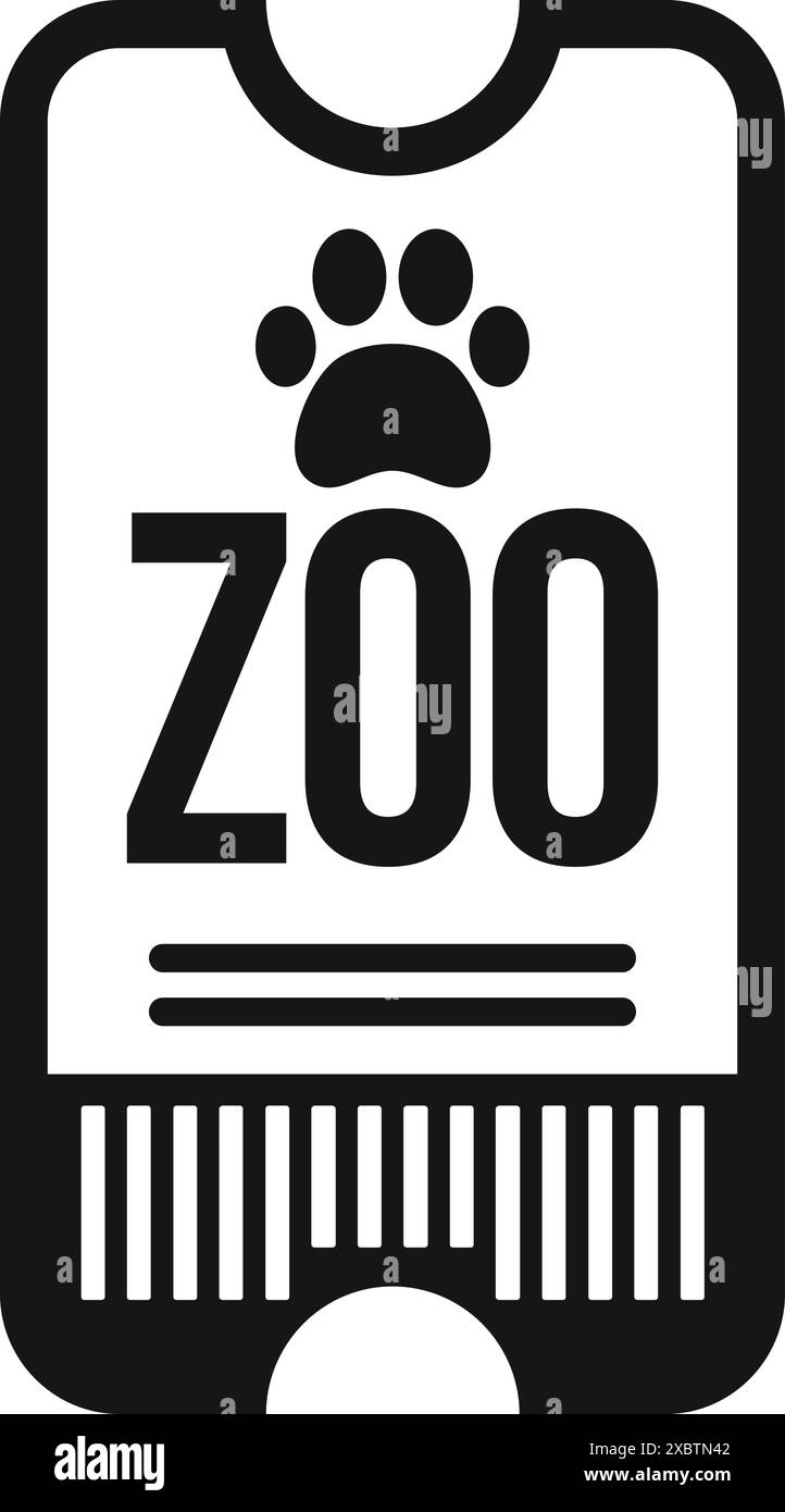 Simple icon of a zoo ticket granting access for visitors Stock Vector ...