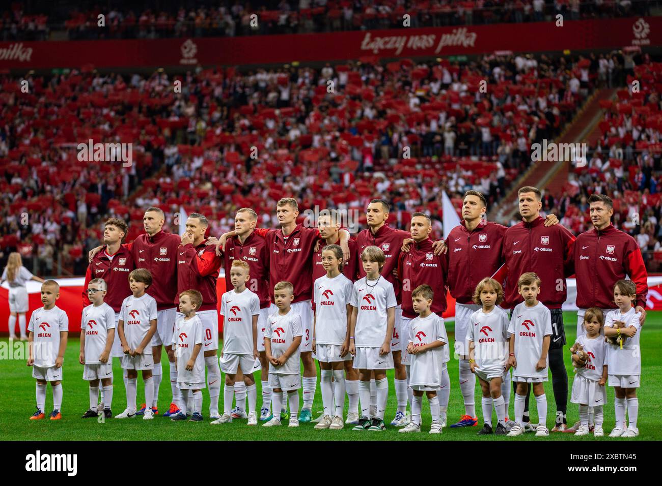Team of Poland are seen during the friendly match before the UEFA EURO ...