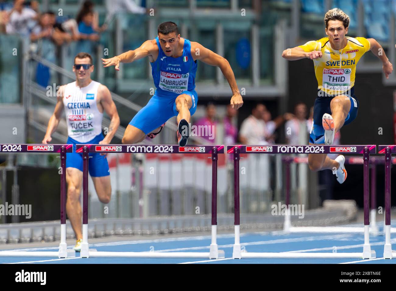 ROME, ITALY - JUNE 9: Mario Lambrughi of Italy and David Thid of Sweden ...