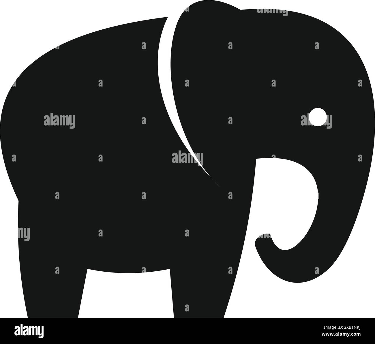 Simple black silhouette of an elephant walking, perfect for ...