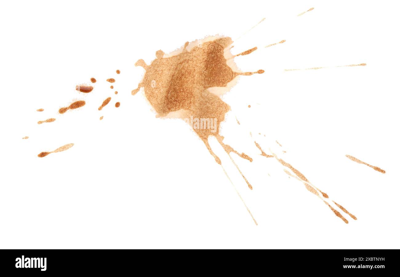 Dried coffee stain isolated on white, top view Stock Photo - Alamy