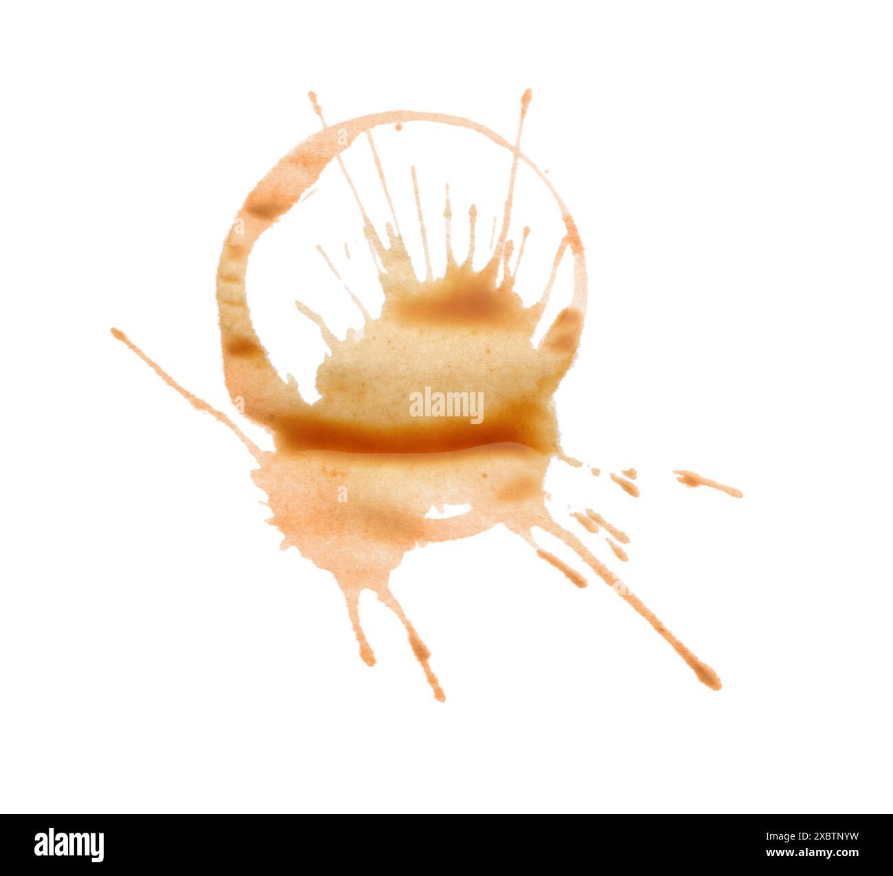 Coffee cup stain isolated on white, top view Stock Photo - Alamy