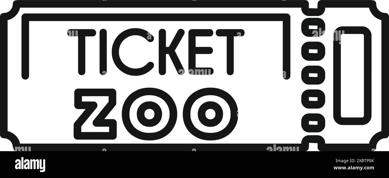 Zoo ticket icon representing visiting the zoo and enjoying the animals ...