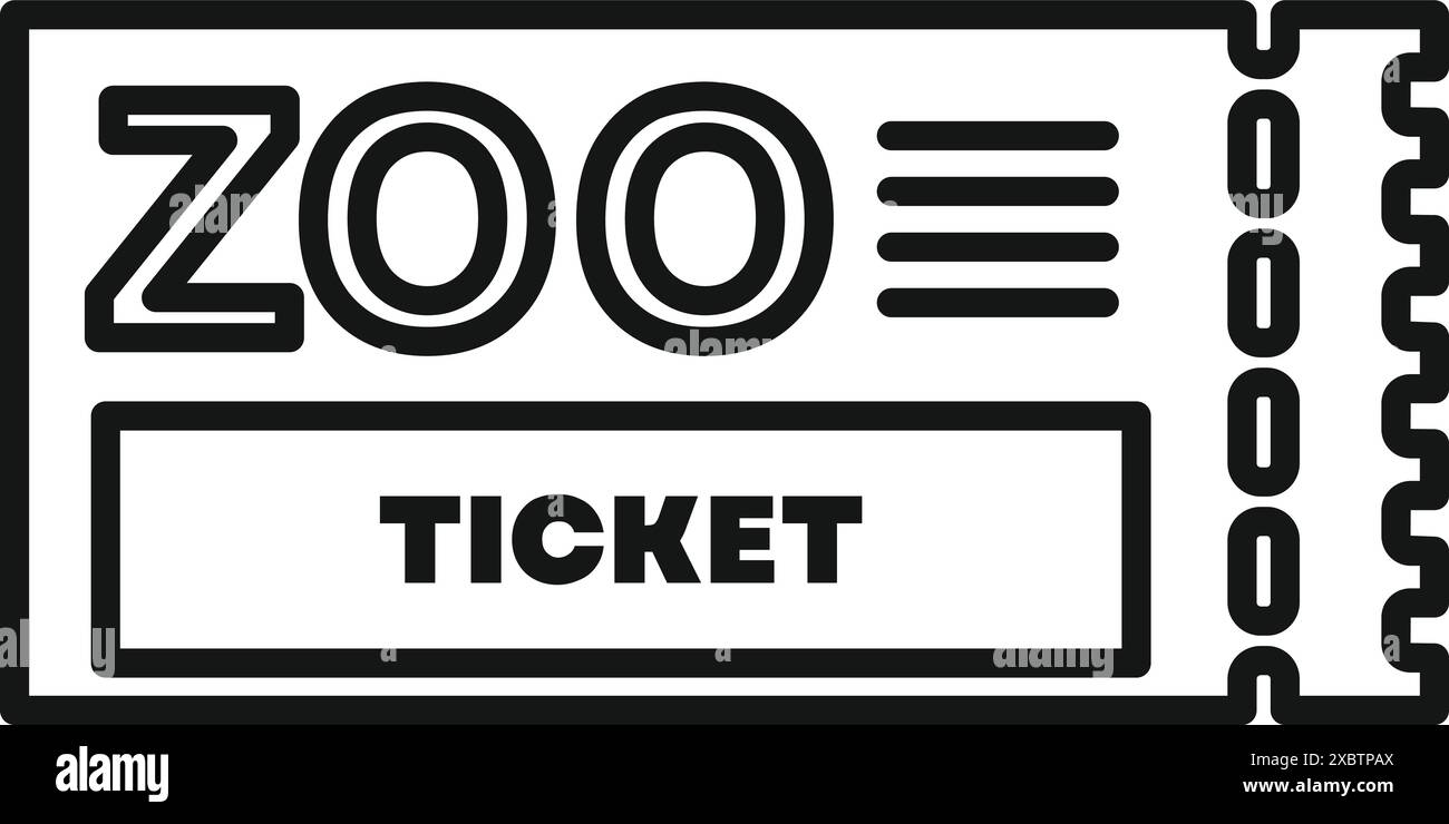 Zoo ticket admit one showing entry pass for wildlife park visit Stock ...