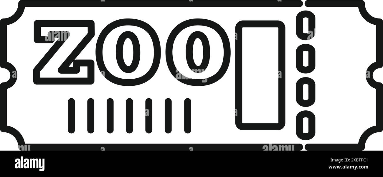Simple line drawing of a ticket granting access to a zoo Stock Vector ...
