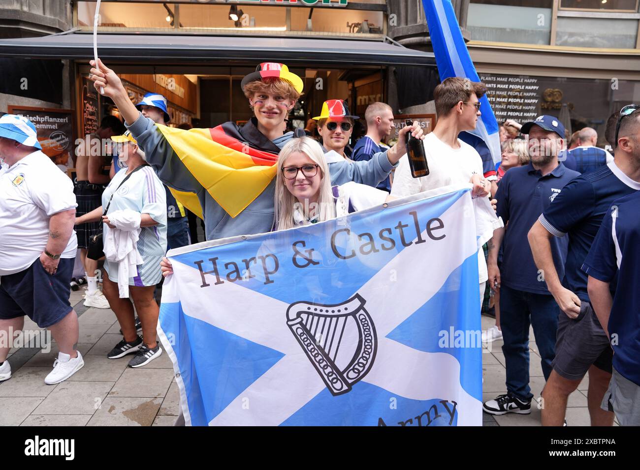 Germany and Scotland fans in Marienplatz, Munich. Scotland will face ...