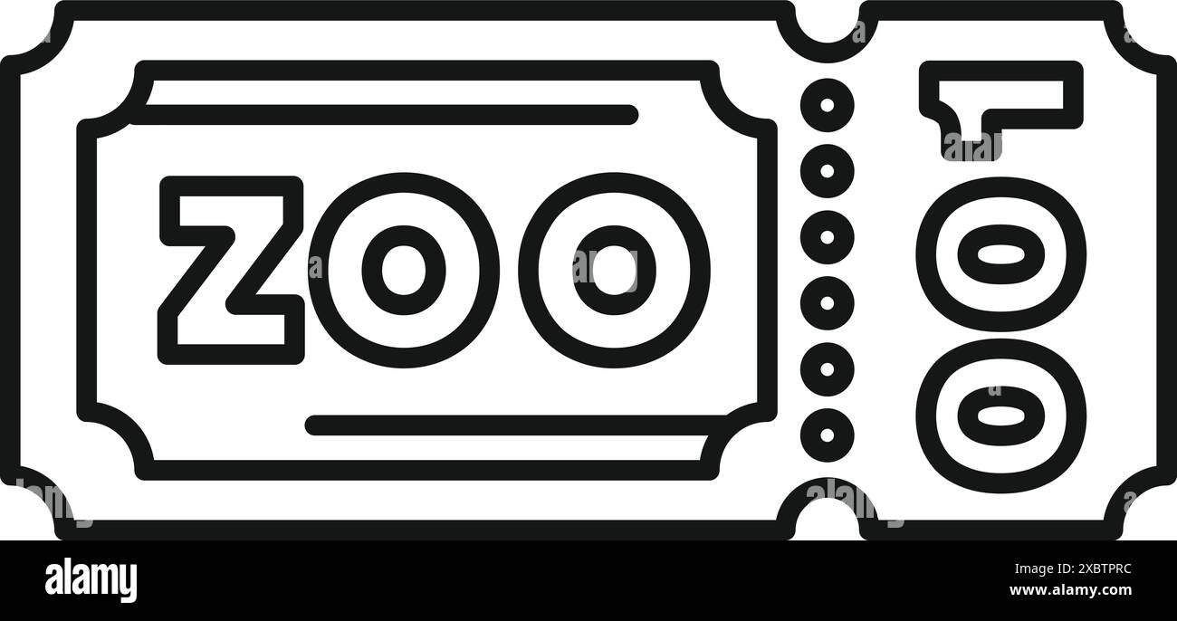 Simple ticket granting access to a zoo for seeing animals Stock Vector ...