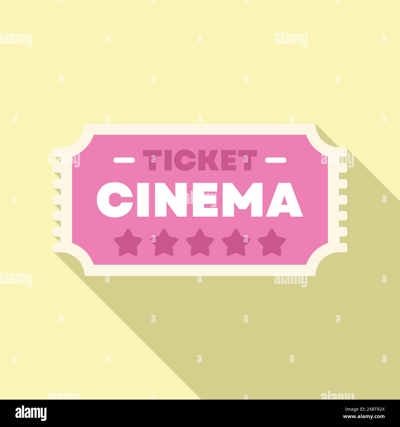 Pink cinema ticket representing the purchase of entry to a movie ...