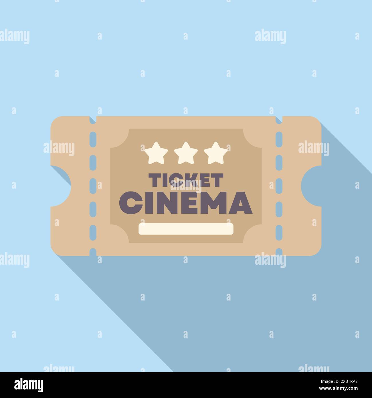 Paper ticket granting access to a movie theater with three stars ...