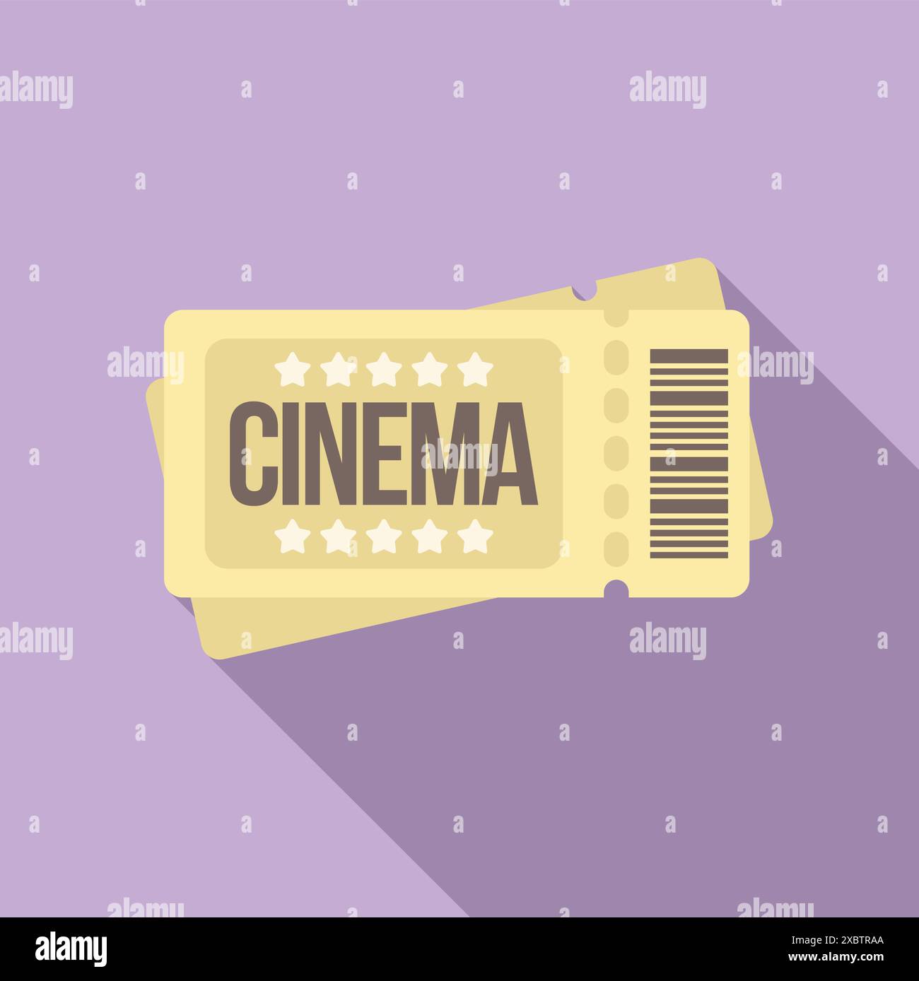 Two yellow cinema tickets laying on top of each other, casting a shadow ...