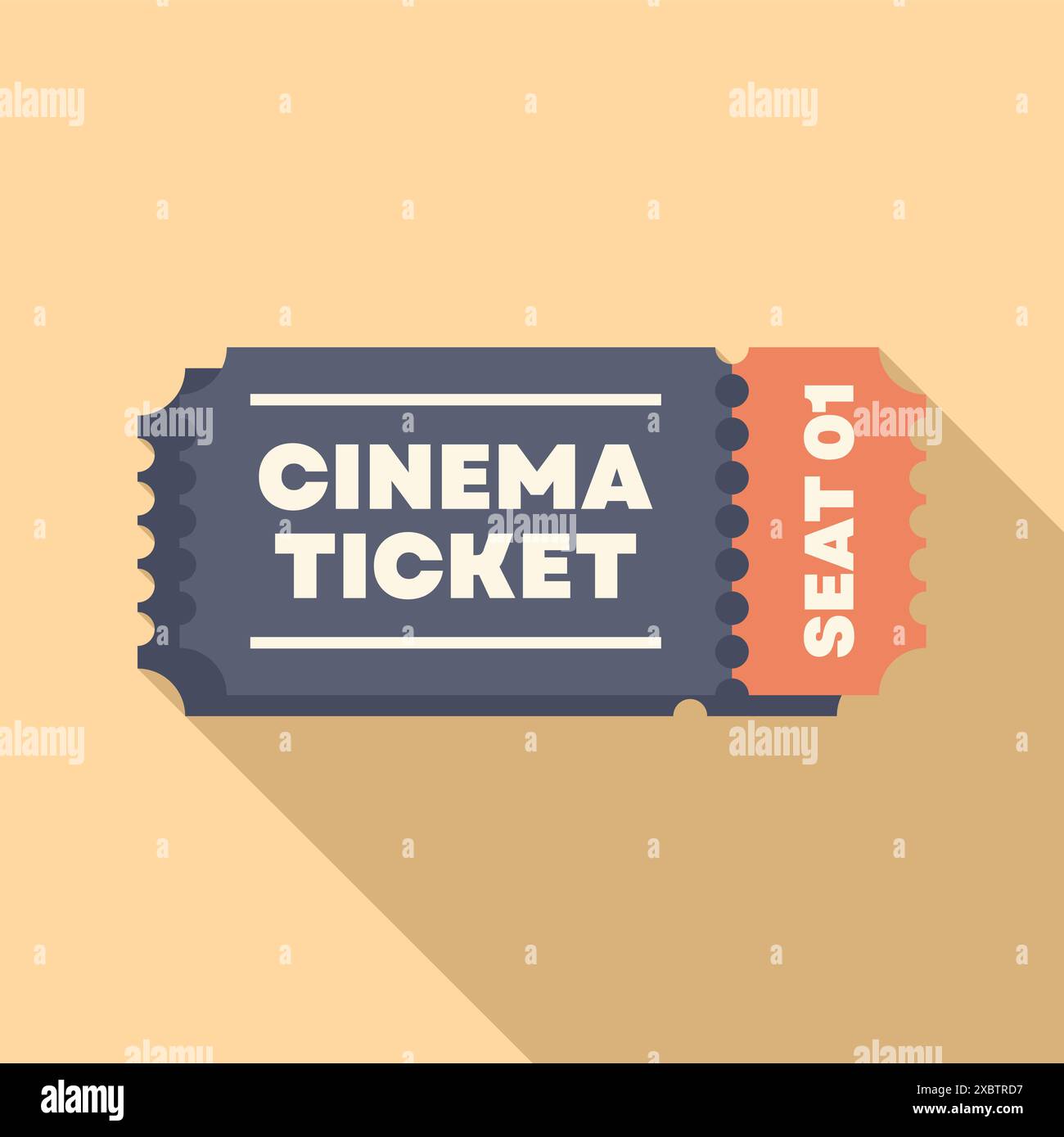Cinema ticket granting access to a movie showing Stock Vector Image ...