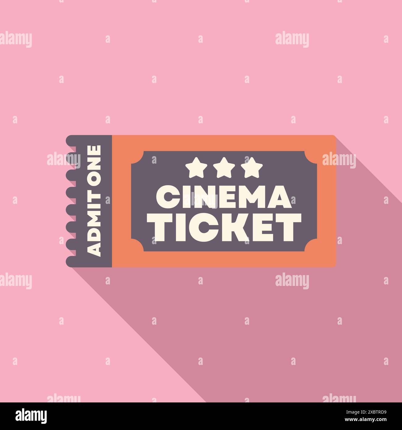Simple icon of a cinema ticket showing the words cinema ticket and a ...