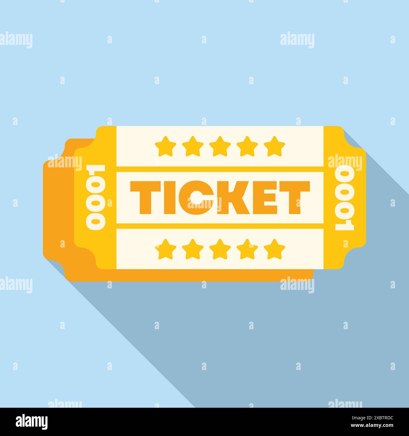 Yellow ticket is laying on a light blue background Stock Vector Image ...