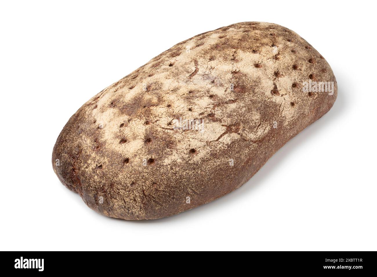 Whole classic Sourdough mixed rye loaf of bread close up isolated on ...