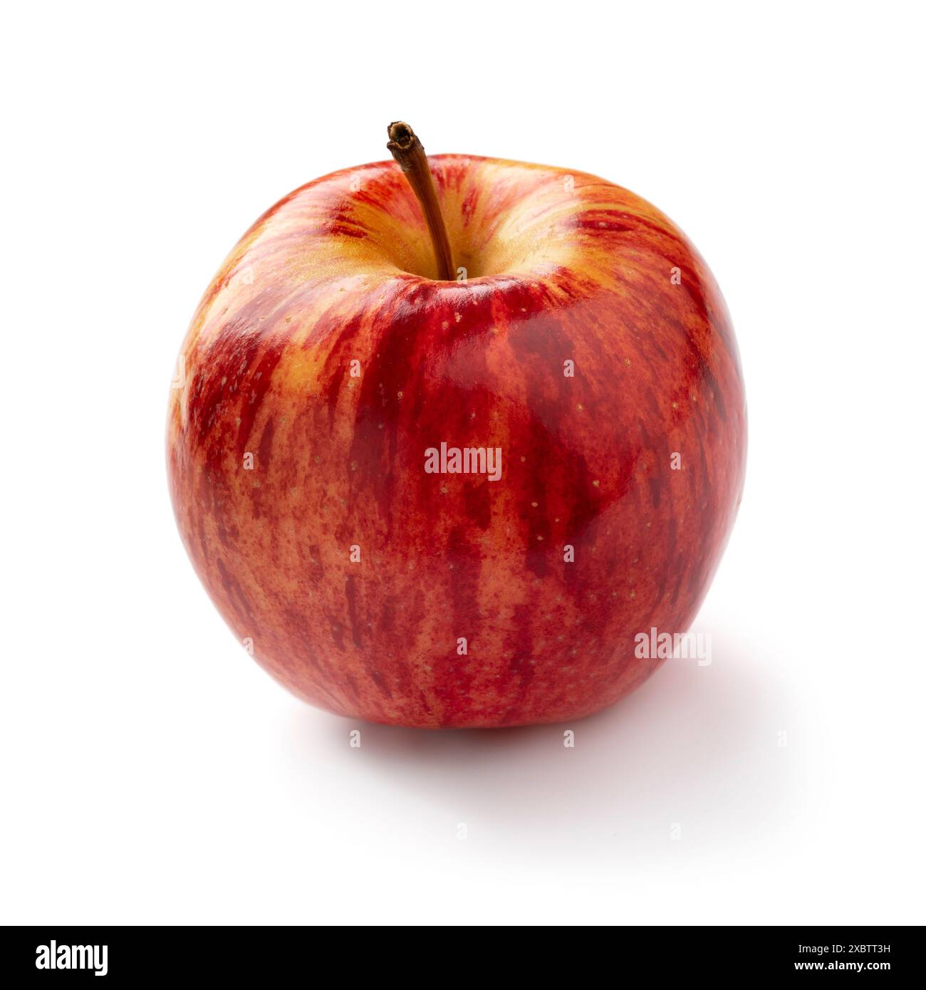 Single ripe Royal Gala apple isolated on white background close up ...