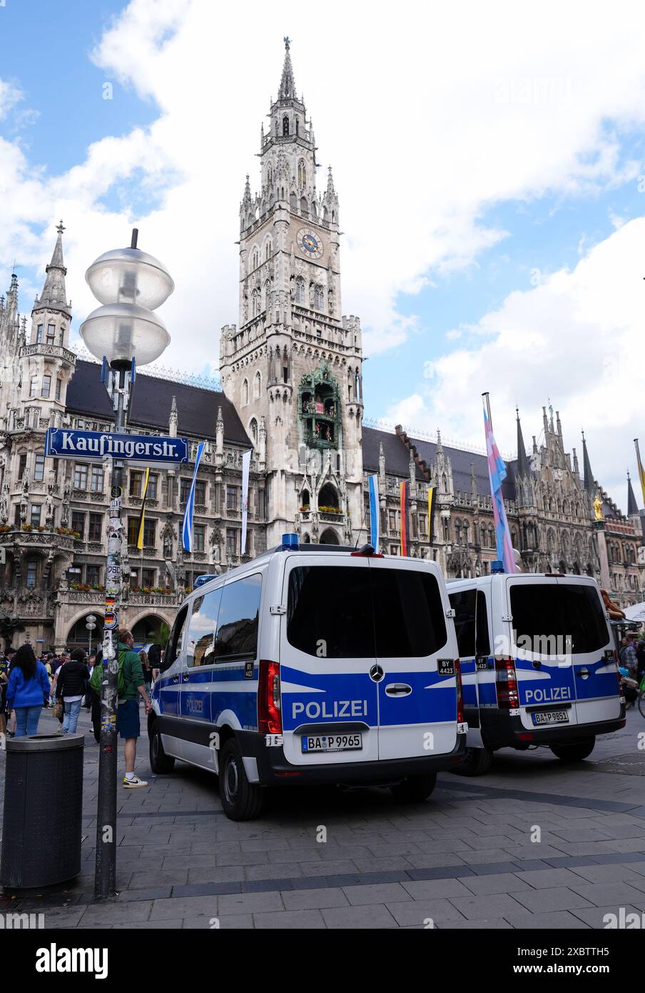 Police vans at Marienplatz, Munich. Scotland will face Germany in the ...