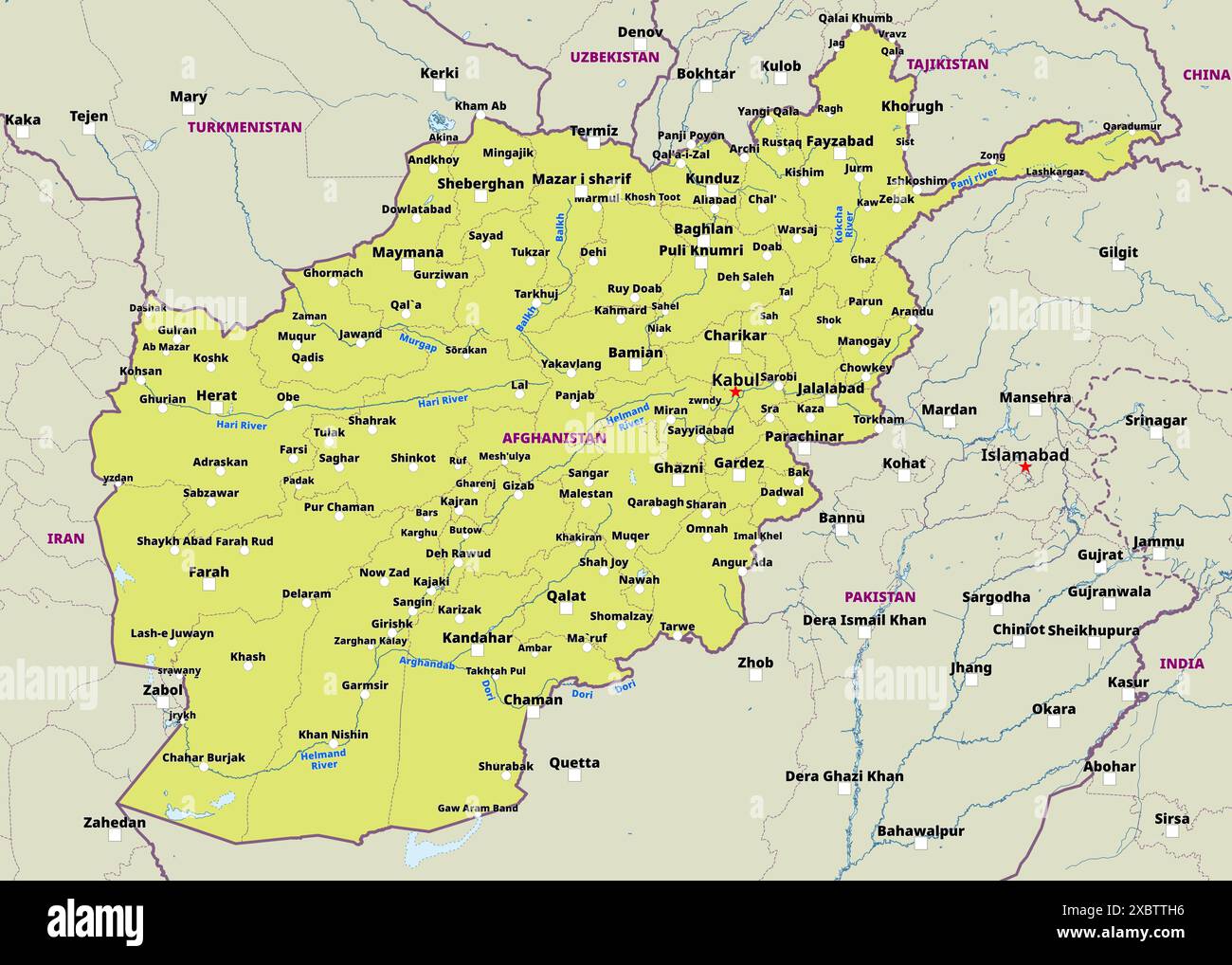 Simple political map of Afghanistan Stock Vector Image & Art - Alamy