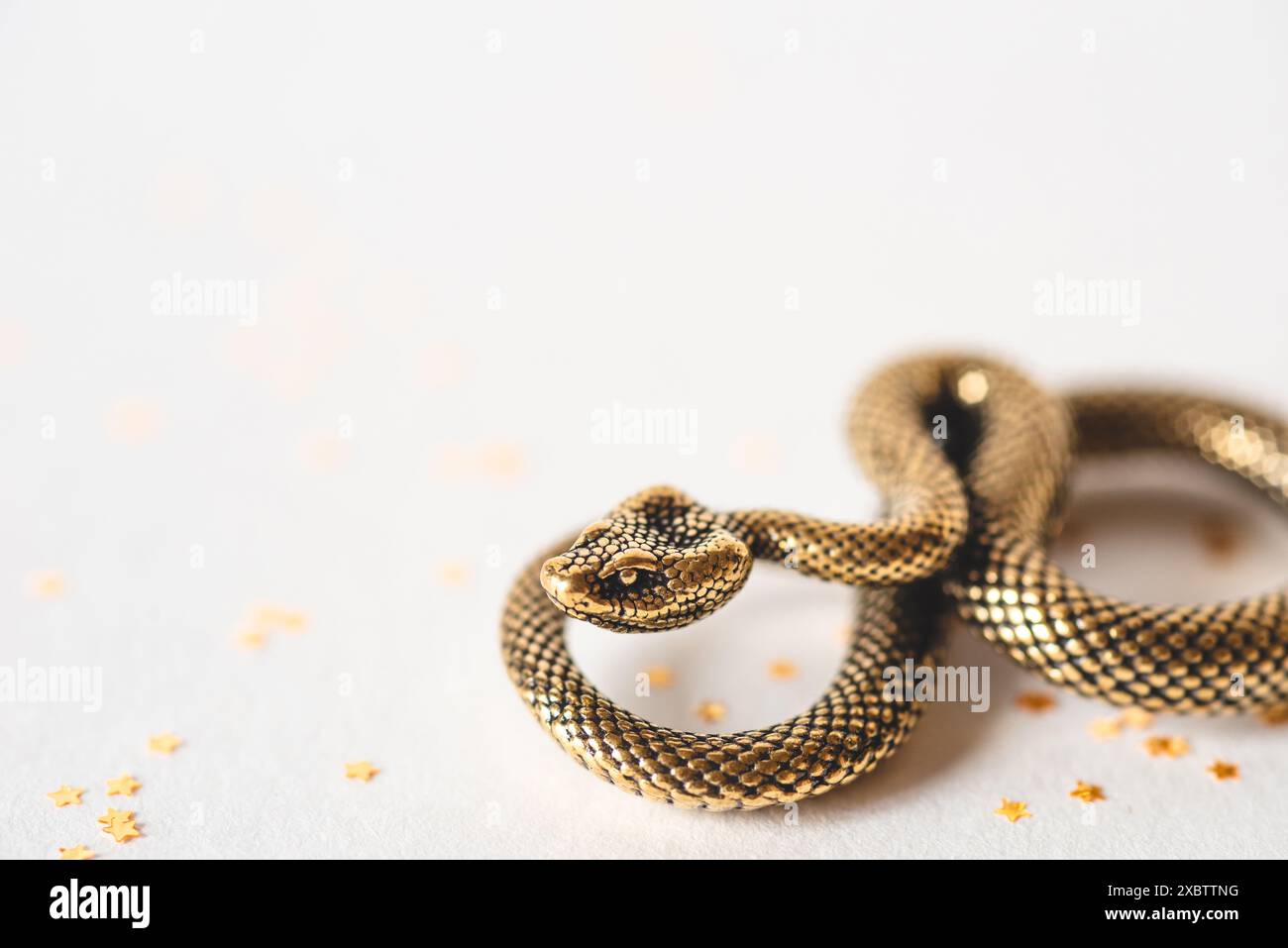 Bronze snake figurine on a white background. The symbol of 2025 Stock ...