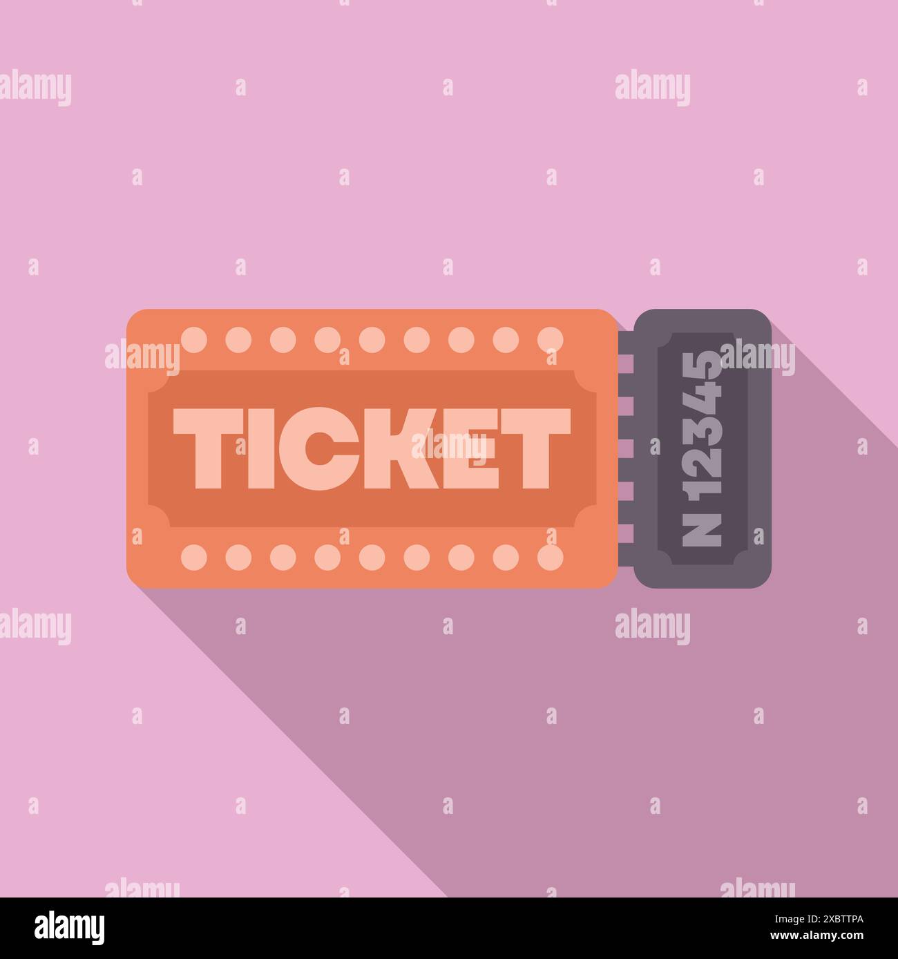 This simple icon design features an orange and gray ticket laying on a ...