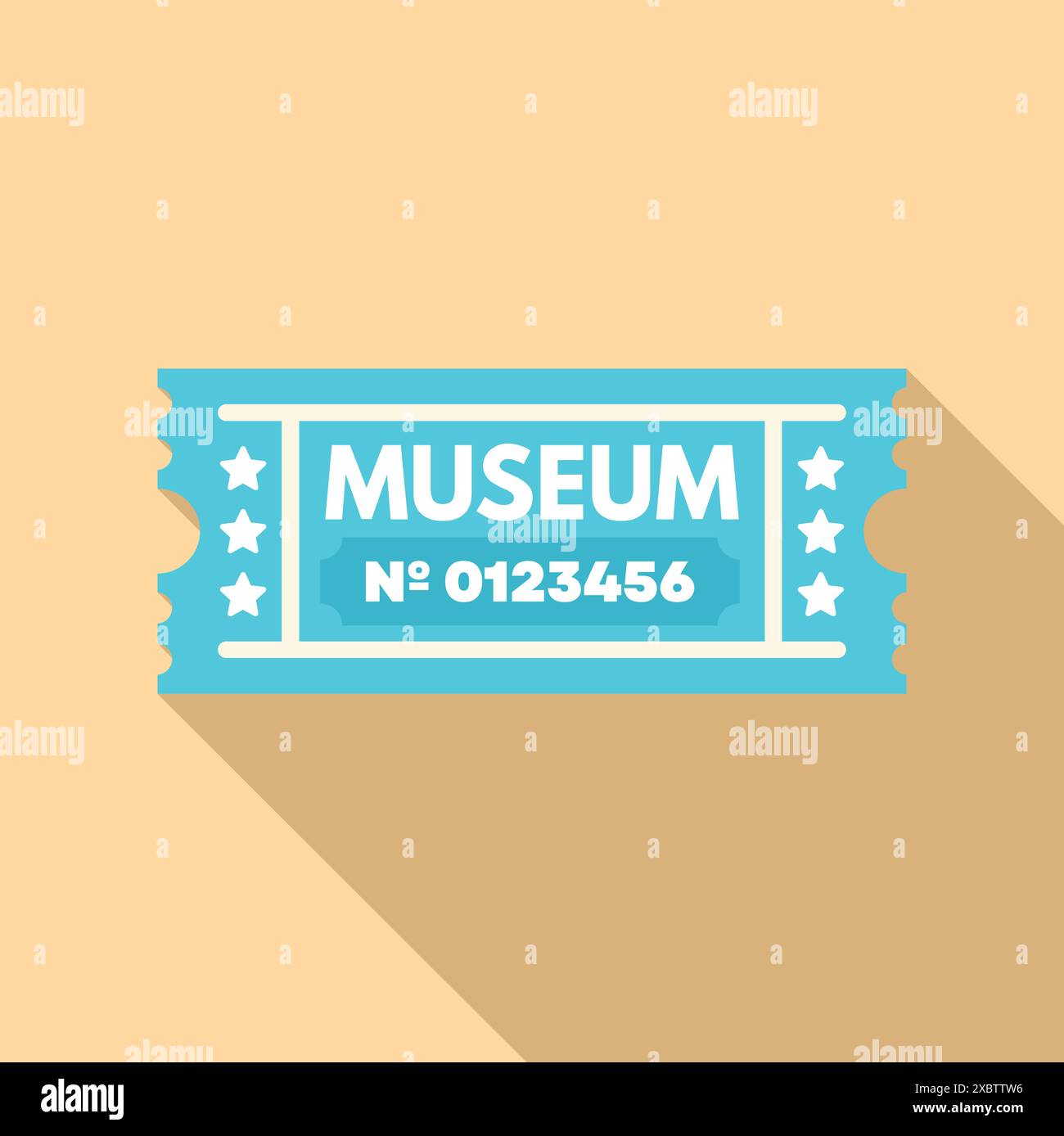Blue museum ticket granting access to art and history for tourism and ...