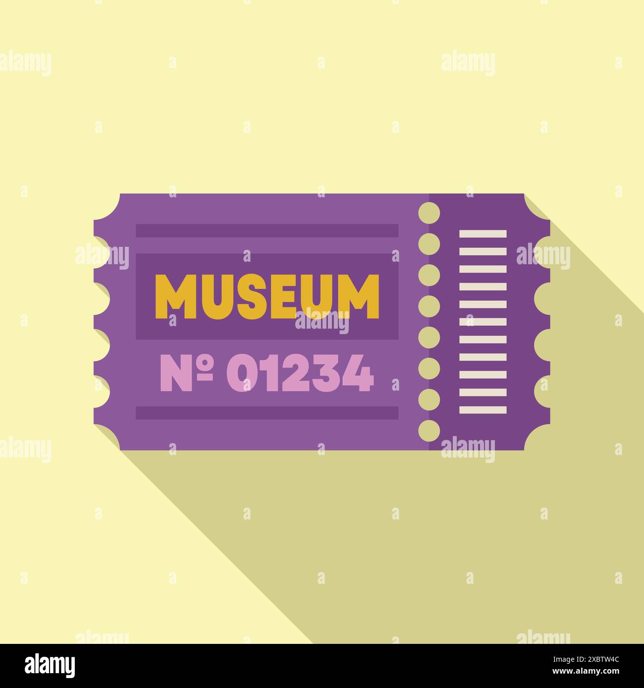 Purple museum ticket granting access for one visitor to explore the ...