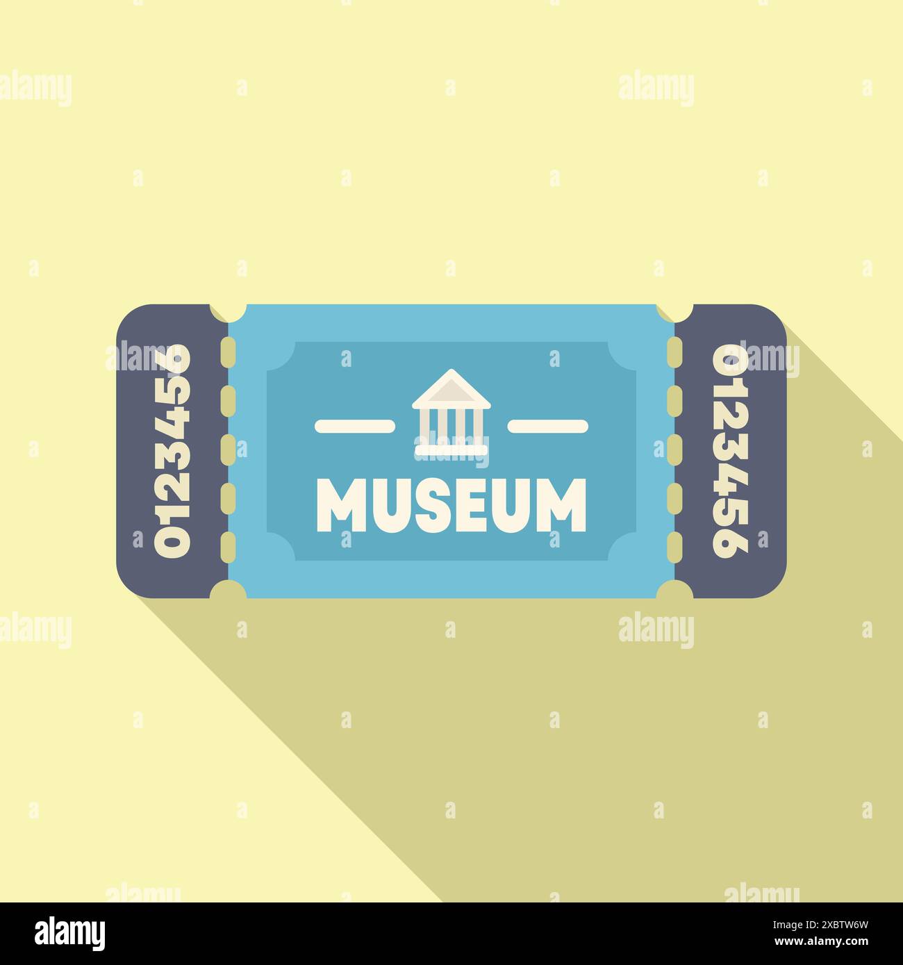 Simple ticket icon for a museum, granting access to see the artifacts ...