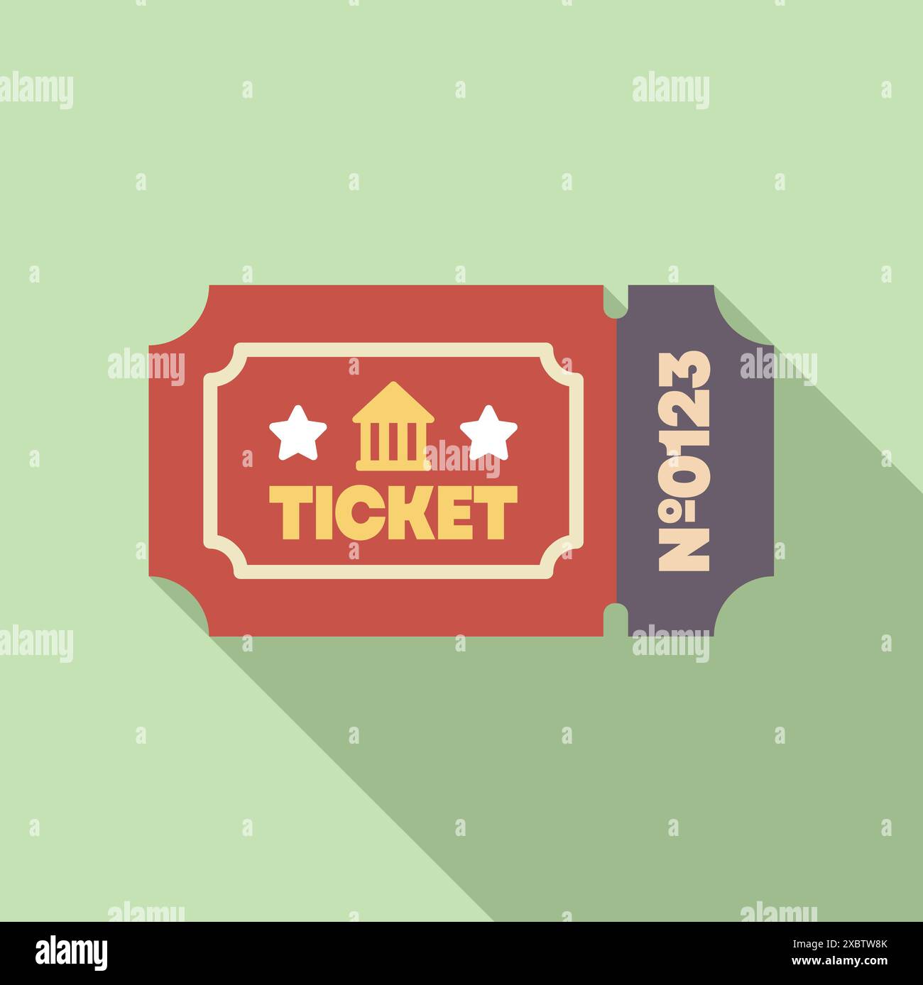 Red ticket allowing entry to a museum or cultural institution for a ...