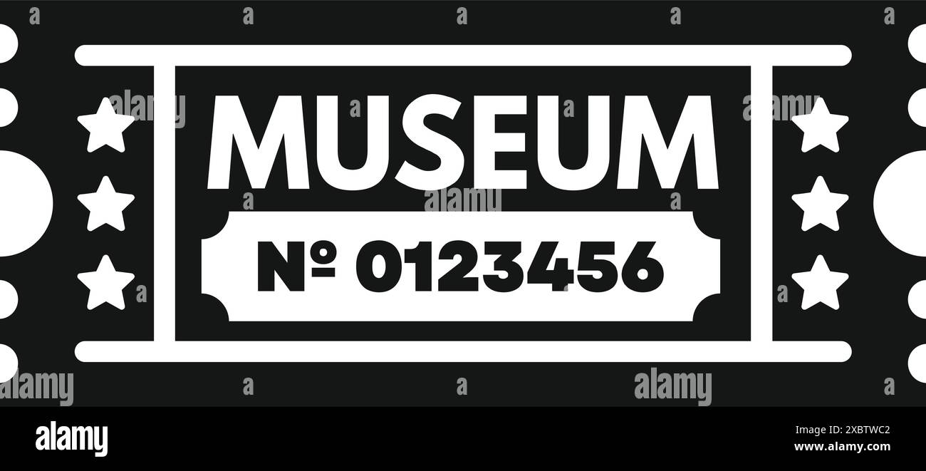 Black and white museum ticket granting access to a cultural and historical exhibition Stock ...